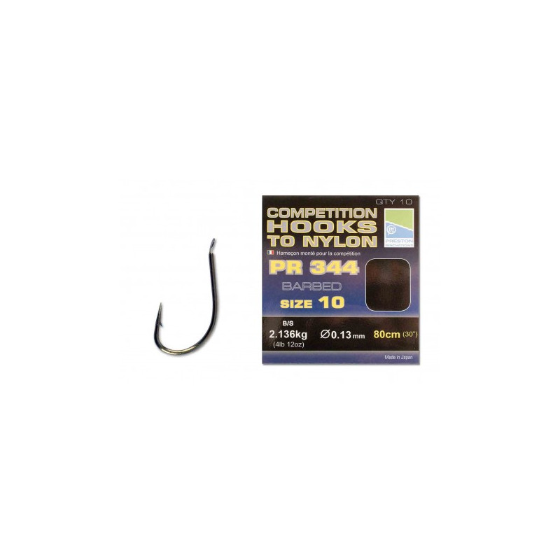 Bas de ligne PRESTON Competition hooks PR344 80cm n°14 0.11mm